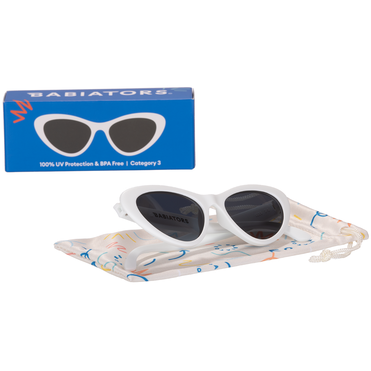 Babiators - Wicked White Kids Cat-Eye Kids Sunglasses ( UV Protection) – the blue béret