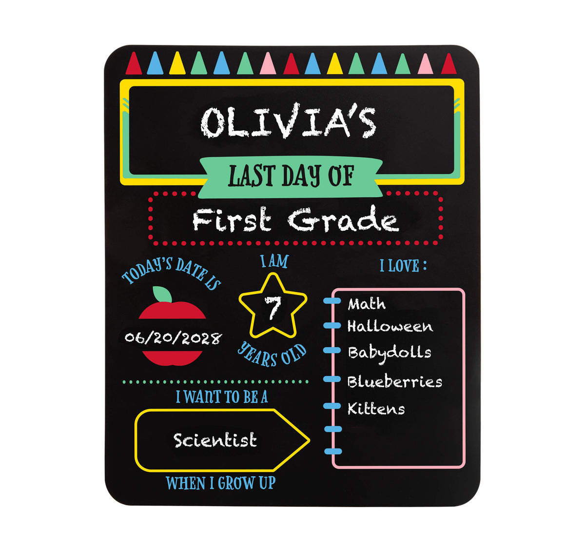 First and Last Day of School Reversible Chalkboard – the blue béret