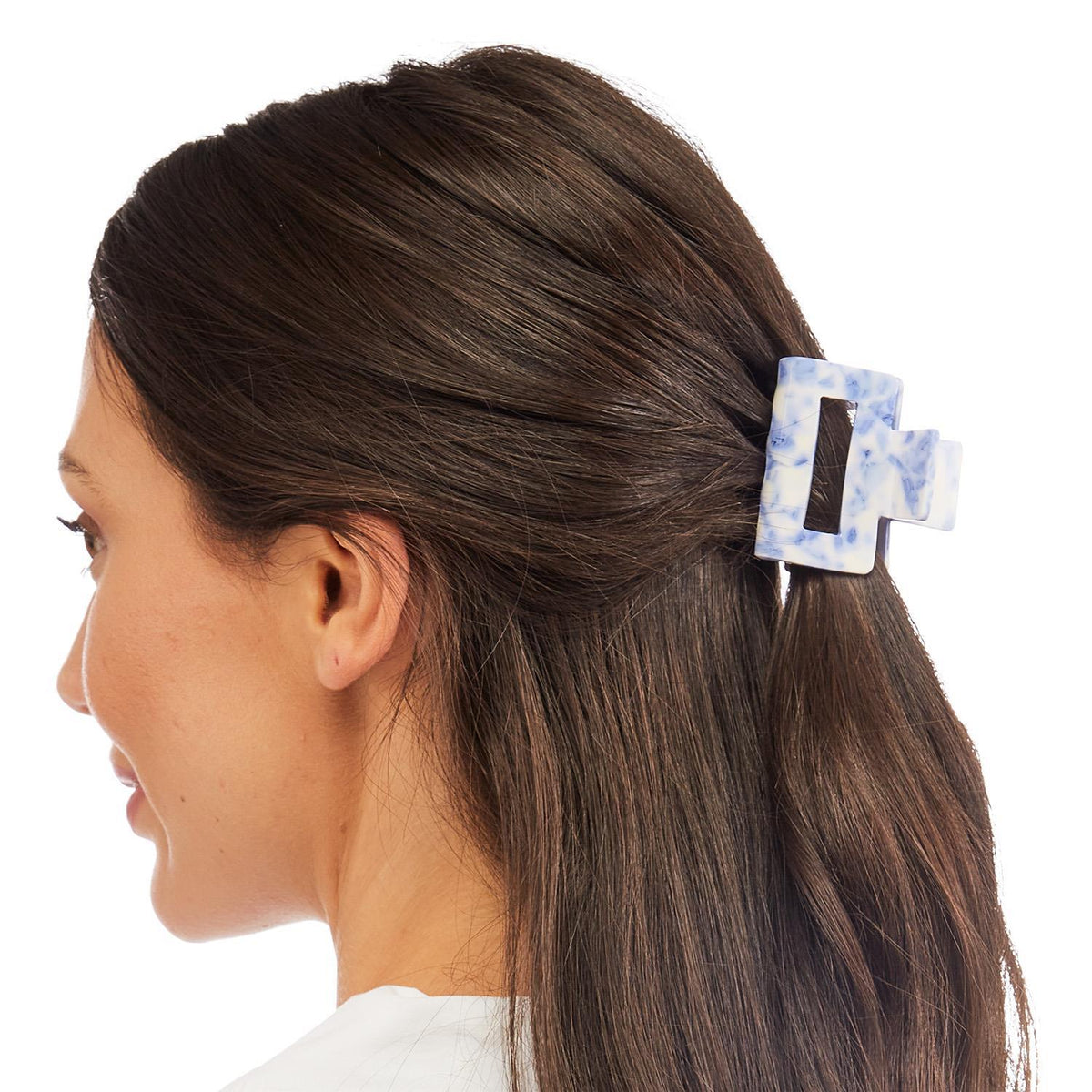 Blue Moon Marbled Blue and White Claw Clip – the blue béret