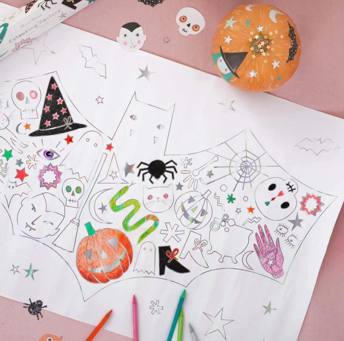halloween colouring poster