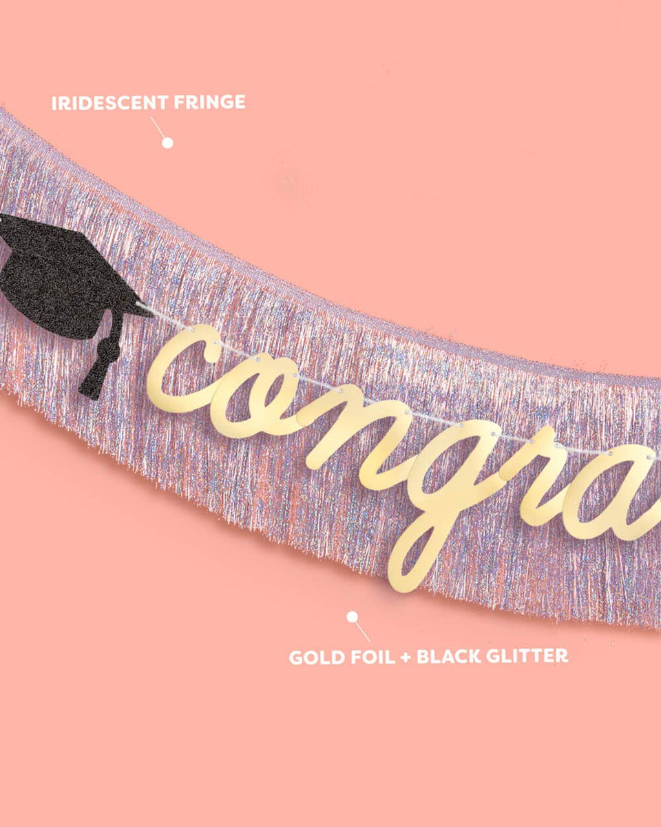 Congrats Grad Banner - two piece graduation banner – the blue béret