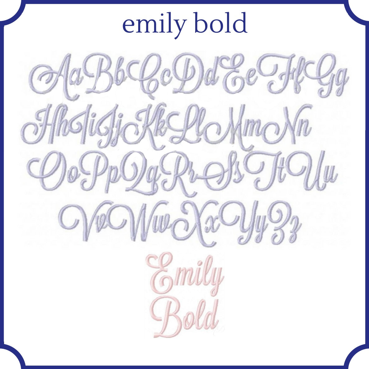 EMILY BOLD SCRIPT EMBROIDERY – the blue béret