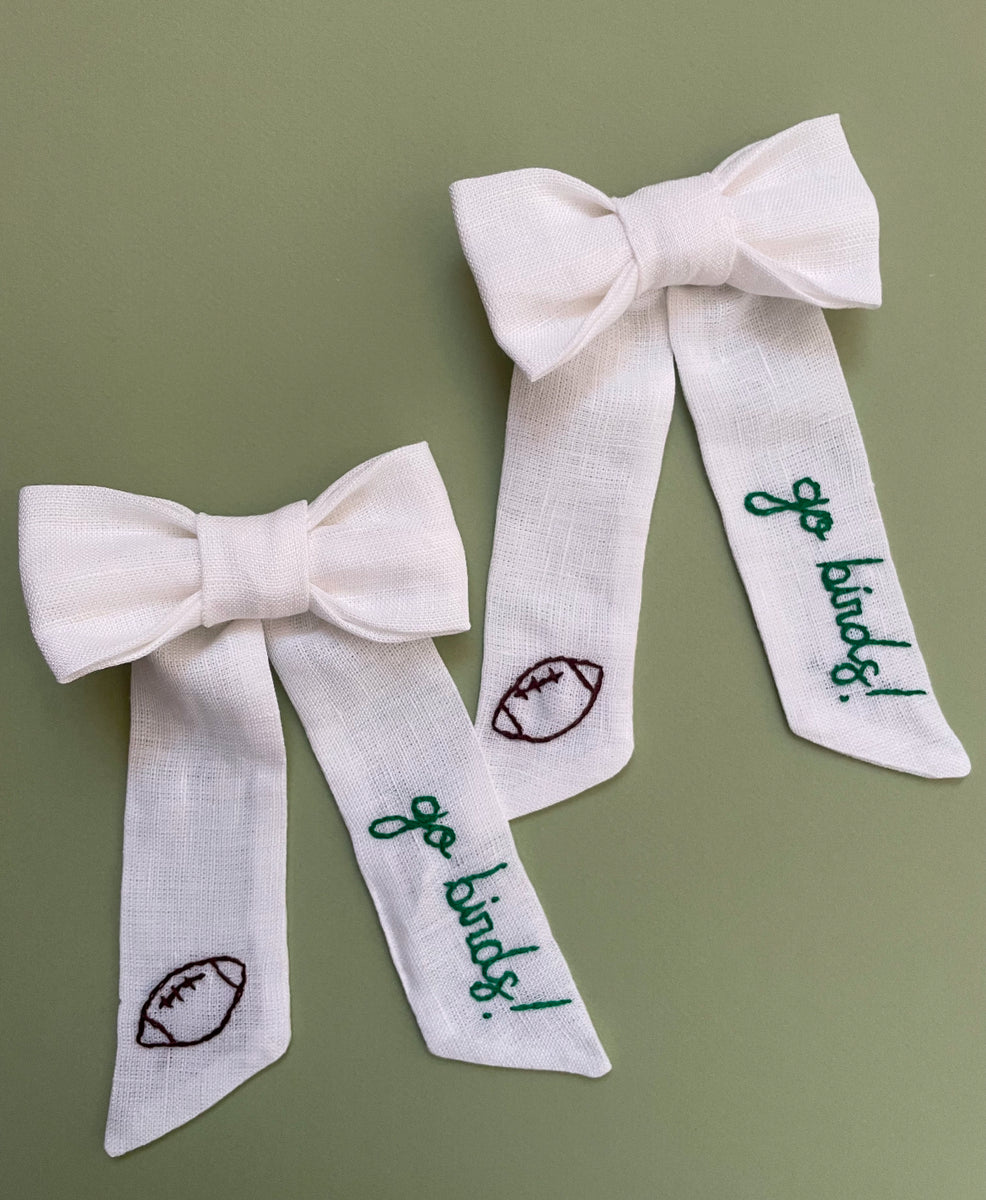 Go Birds Hand Embroidered Bows – the blue béret