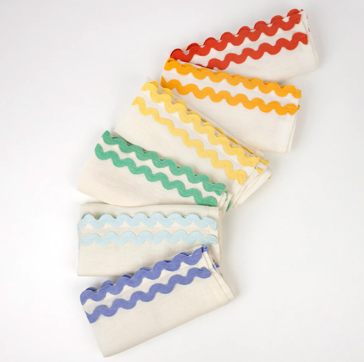 Colorful Ric Rac Fabric Napkins (x 6) – the blue béret