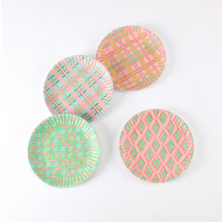 Diamond and Plaid "Paper" Plate – the blue béret