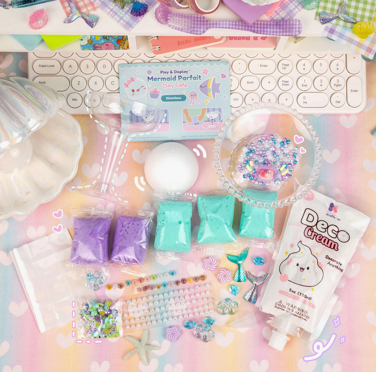 Play & Display Mermaid Parfait Clay Cafe Kit | Kawaii Slime Co. – the ...