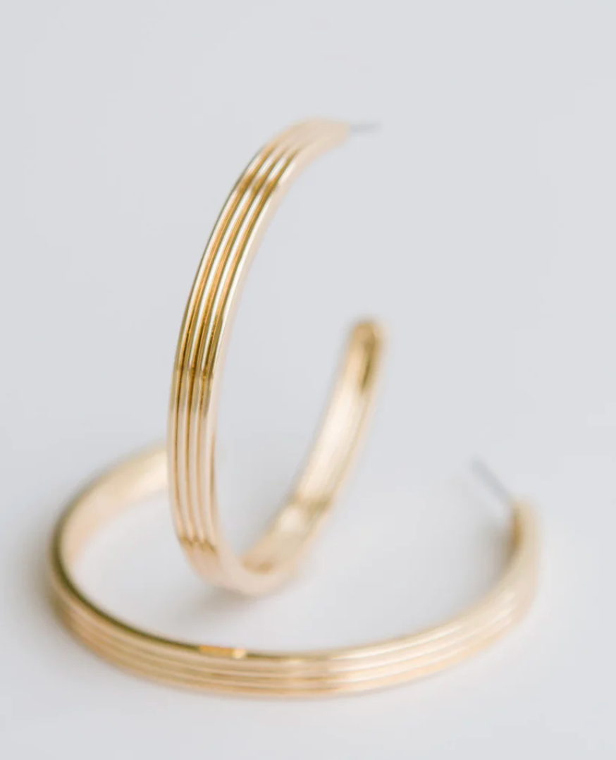 Sheila Large Gold Earrings – the blue béret