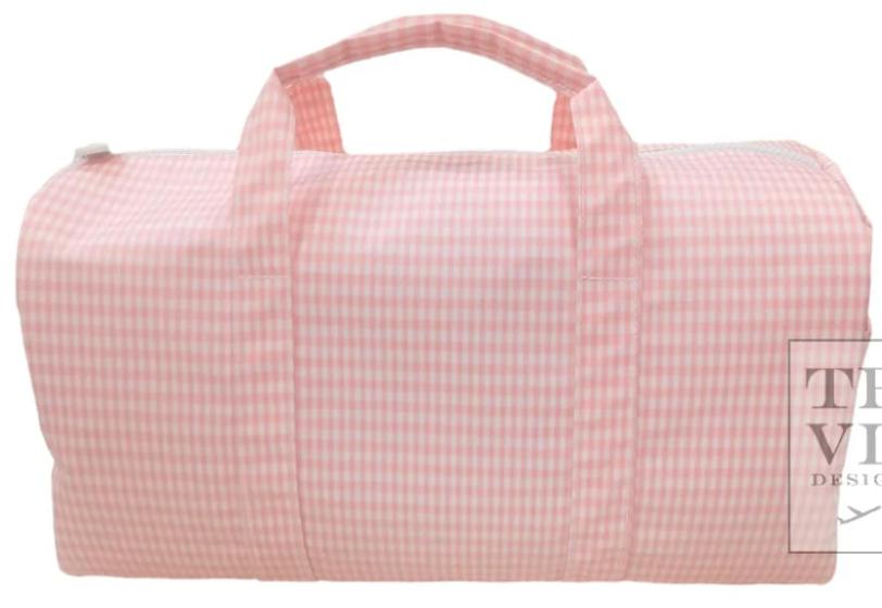 Weekender Duffle Bag in Gingham Taffy | TRVL Design – the blue béret