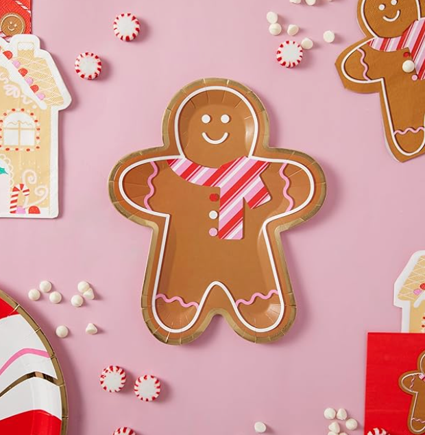 Holiday Gingerbread Die-Cut Lunch Plate – the blue béret