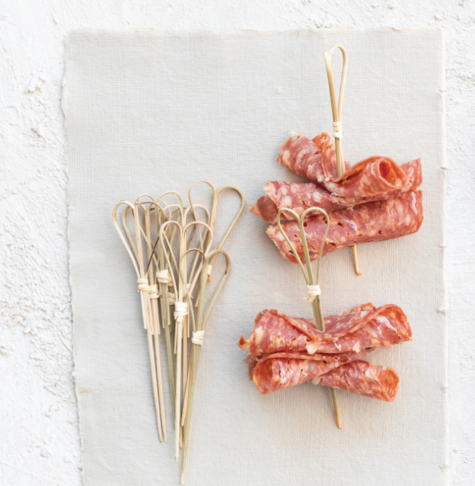 Bamboo Single Use Skewers w/ Heart Shaped Handles, Set of 50 – the blue ...