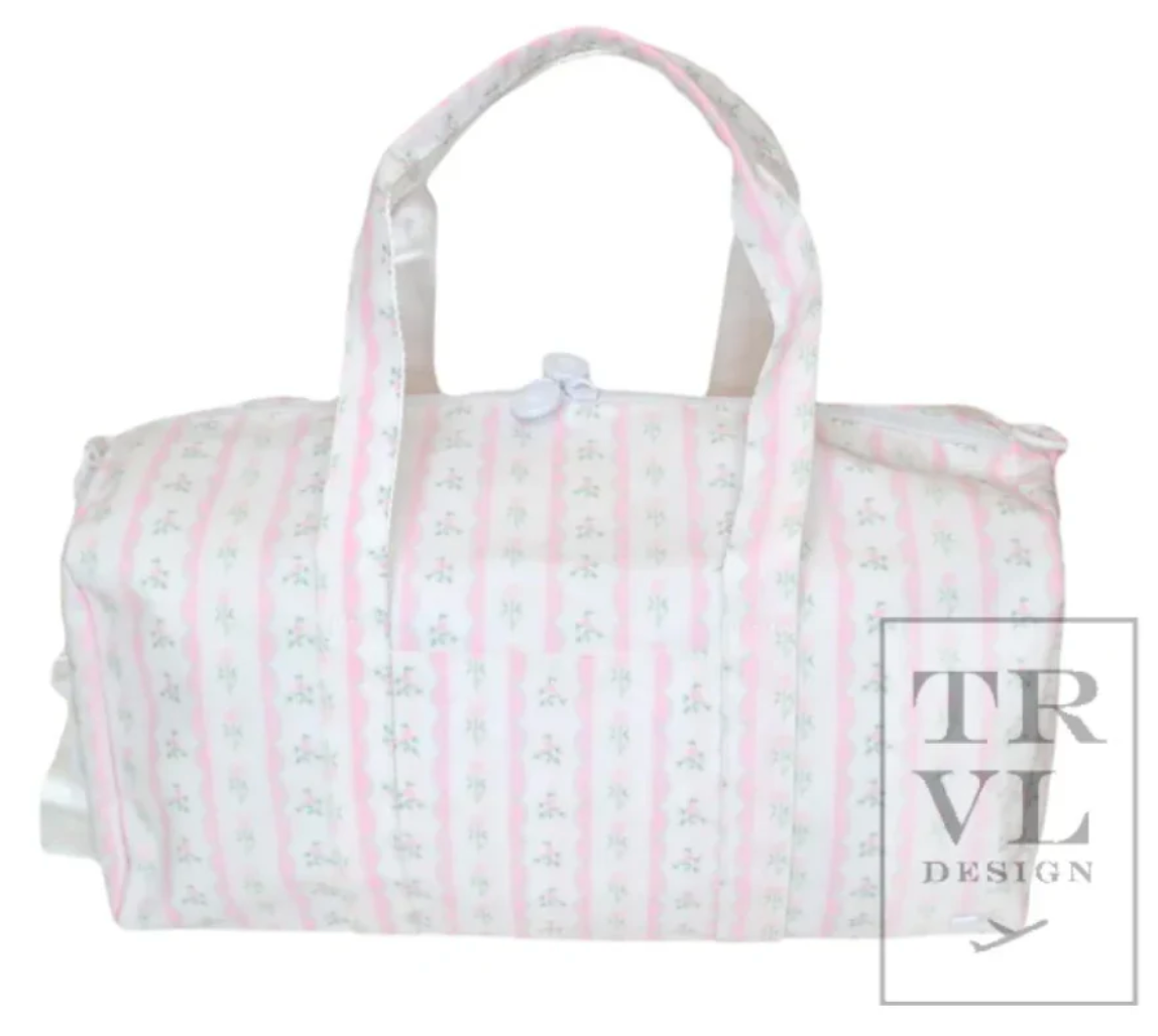 Weekender Duffle Bag in Ribbon Floral Pink | TRVL Design – the blue béret