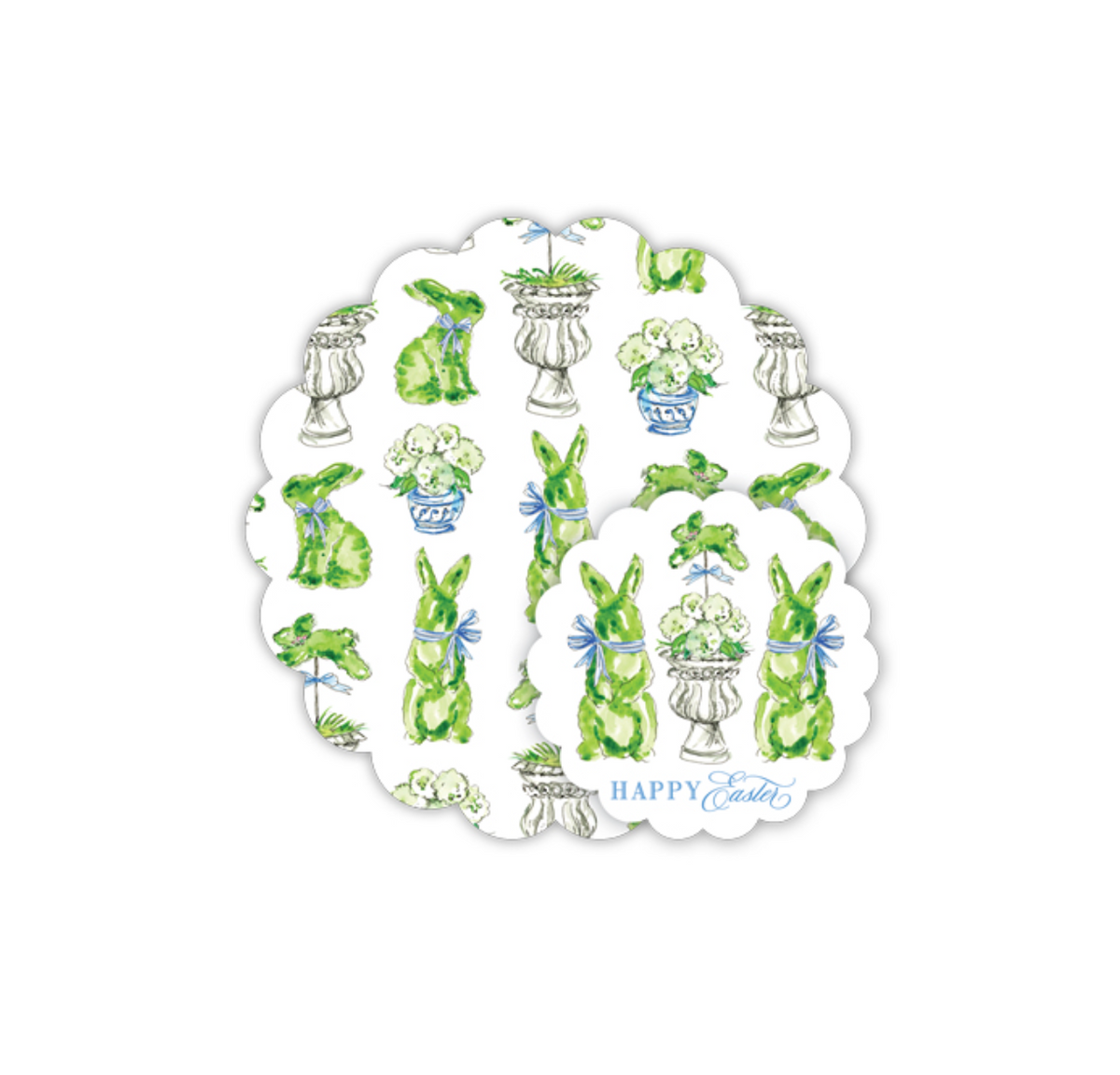 Handpainted Bunny Topiaries Doily Set – the blue béret