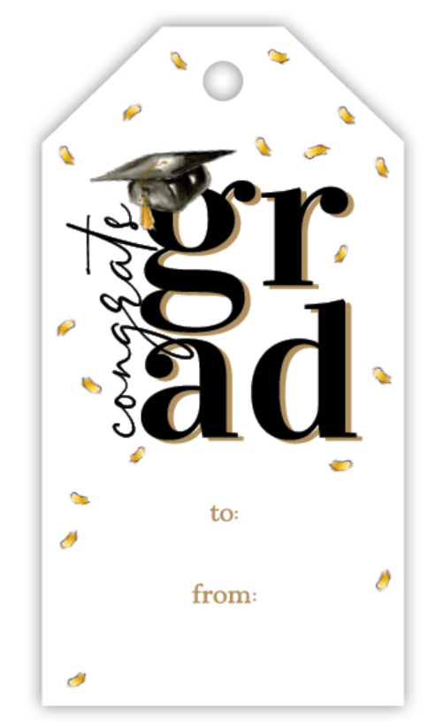 Handpainted Congrats Grad Cap Gift Tag – the blue béret