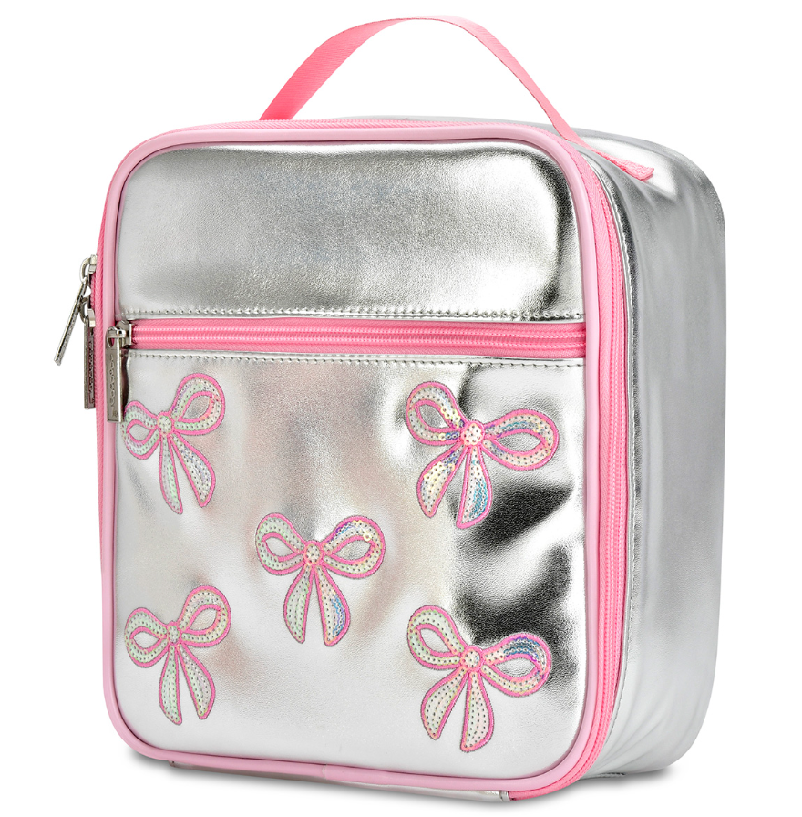 Silver Glitter Bows Lunch Box – the blue béret