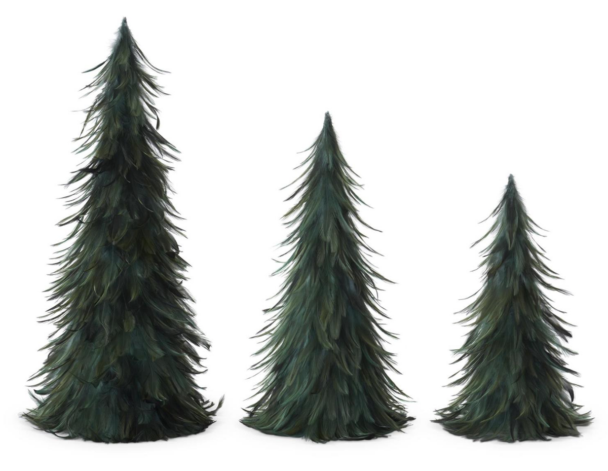 Wispy Green Feather Nesting Cone Trees – the blue béret