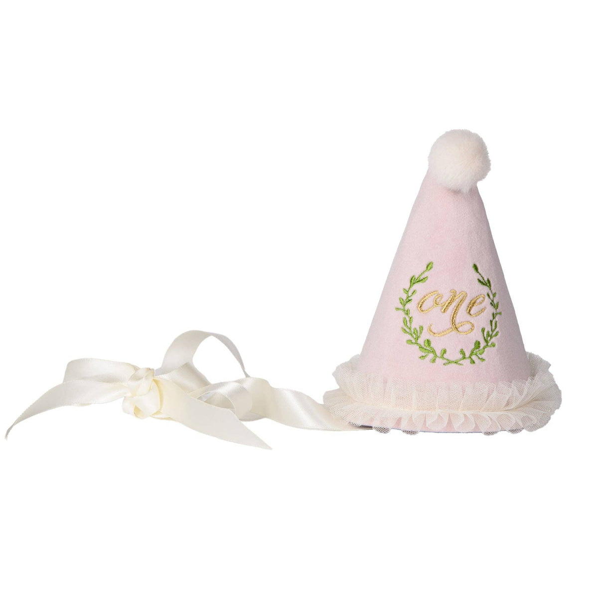 ONE Party Hat with Laurel Wreath Embroidery - Pink – the blue béret