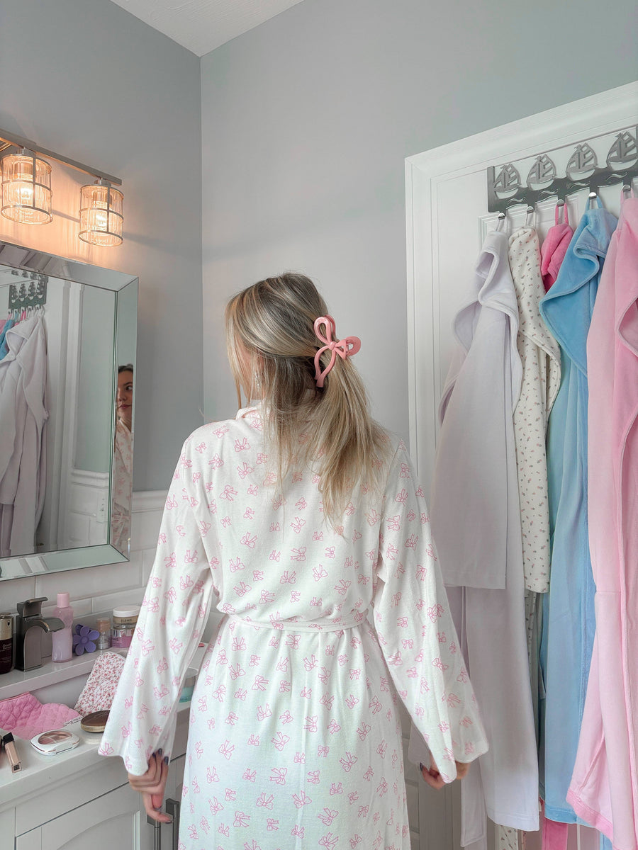 Sunkissed Coconut - Pink Bows Hotel Robe – the blue béret