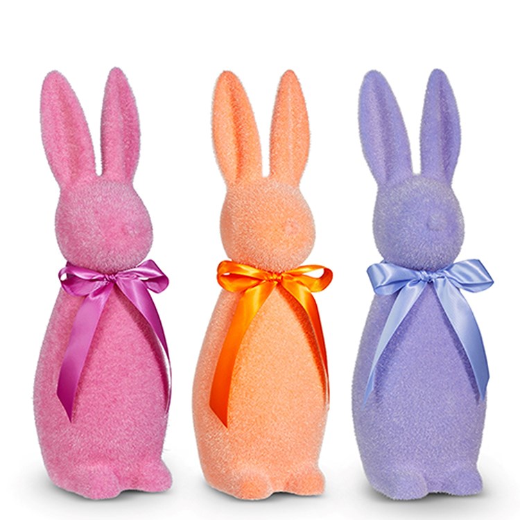 16" Sherbet Flocked Bunny – the blue béret