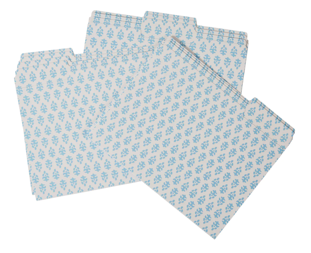 Blue Batik File Folders – the blue béret