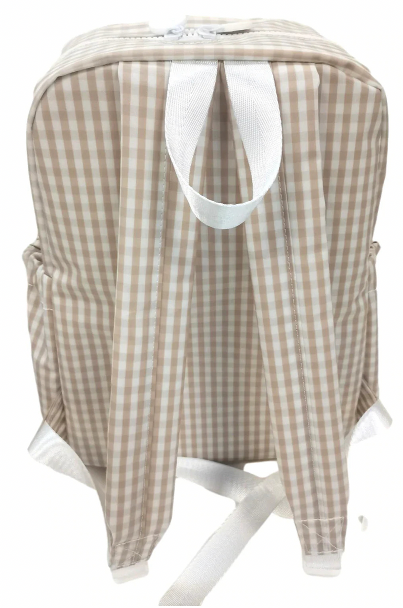 Gingham Khaki Mini Backer Backpacker | TRVL Design – the blue béret